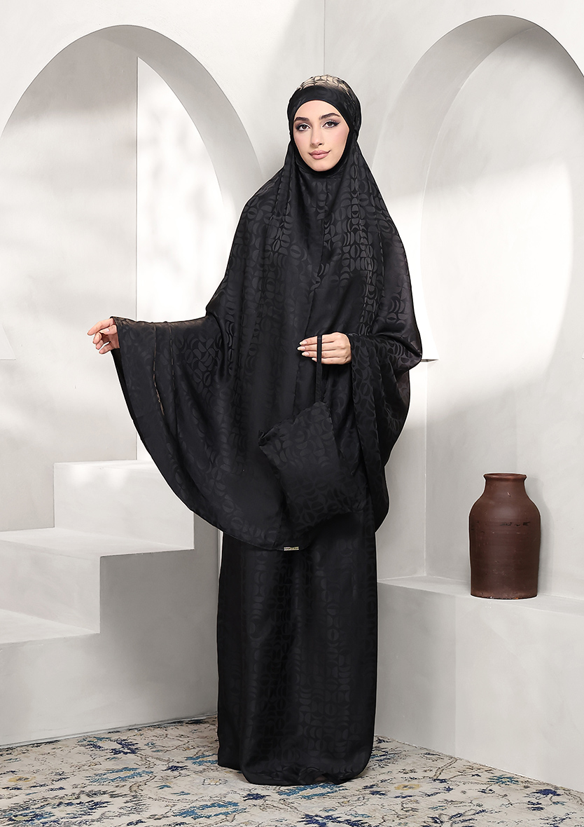 Hilal Black -Women prayer set - Bokitta Subang Jaya