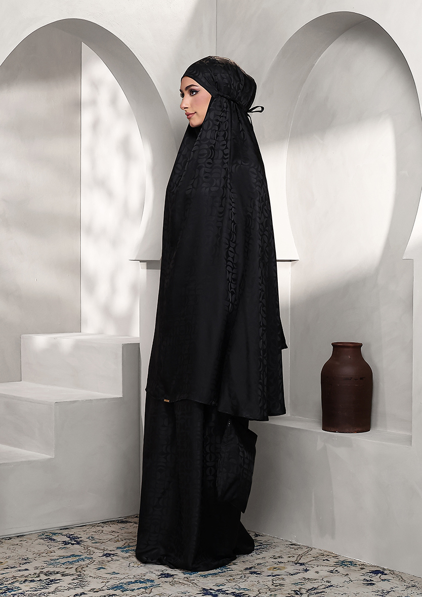 Hilal Black -Women prayer set - Bokitta Subang Jaya